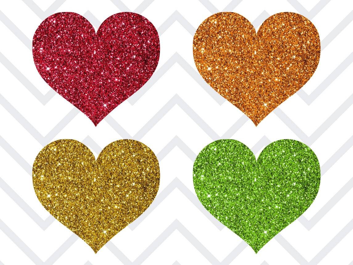 Glitter Hearts Clipart, Glitter Hearts Clip Art, Glitter Hearts Digital ...