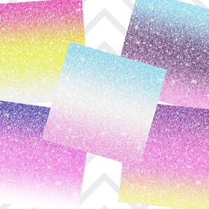 Ombre Gradient Glitter Digital Paper, Ombre Glitter Paper Pack Digital ...