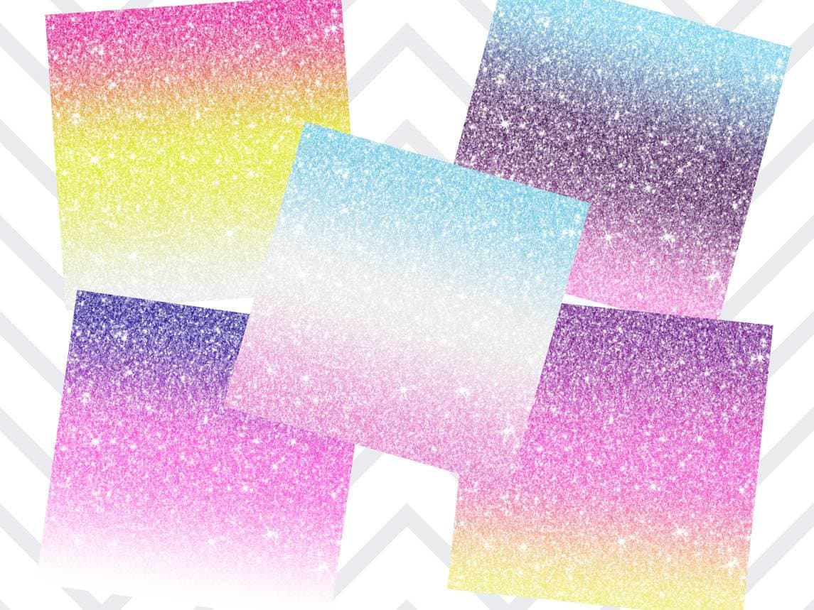 Ombre Gradient Glitter Digital Paper Ombre Glitter Paper Pack - Etsy