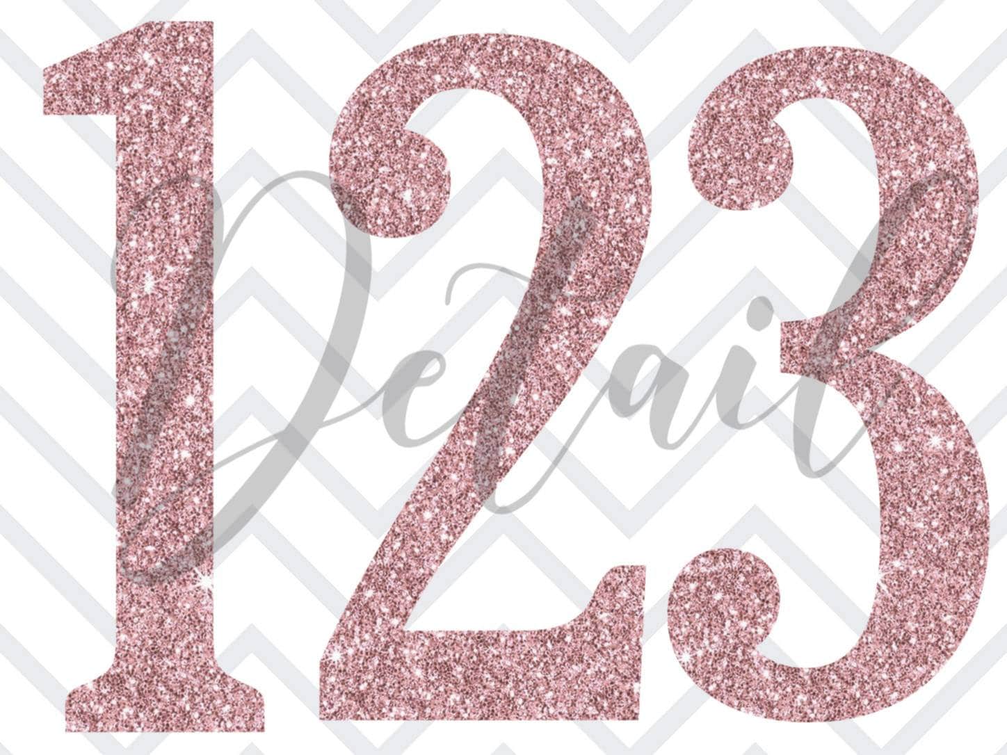 Rose Gold Glitter Numbers Glitter Number Clipart Glitter - Etsy UK