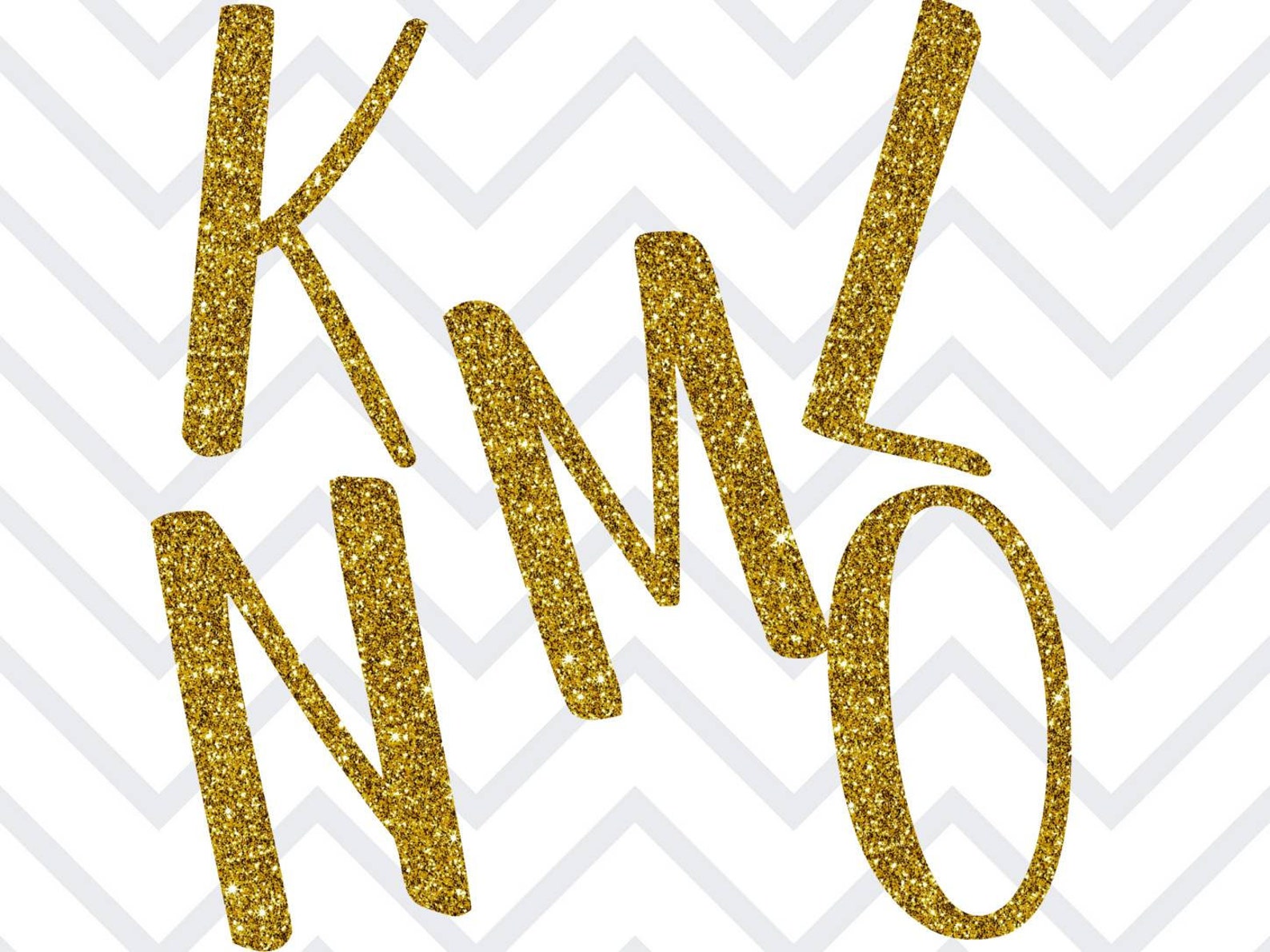 Digital Download Gold Glitter Alphabet Clipart, Gold Glitter Letters ...