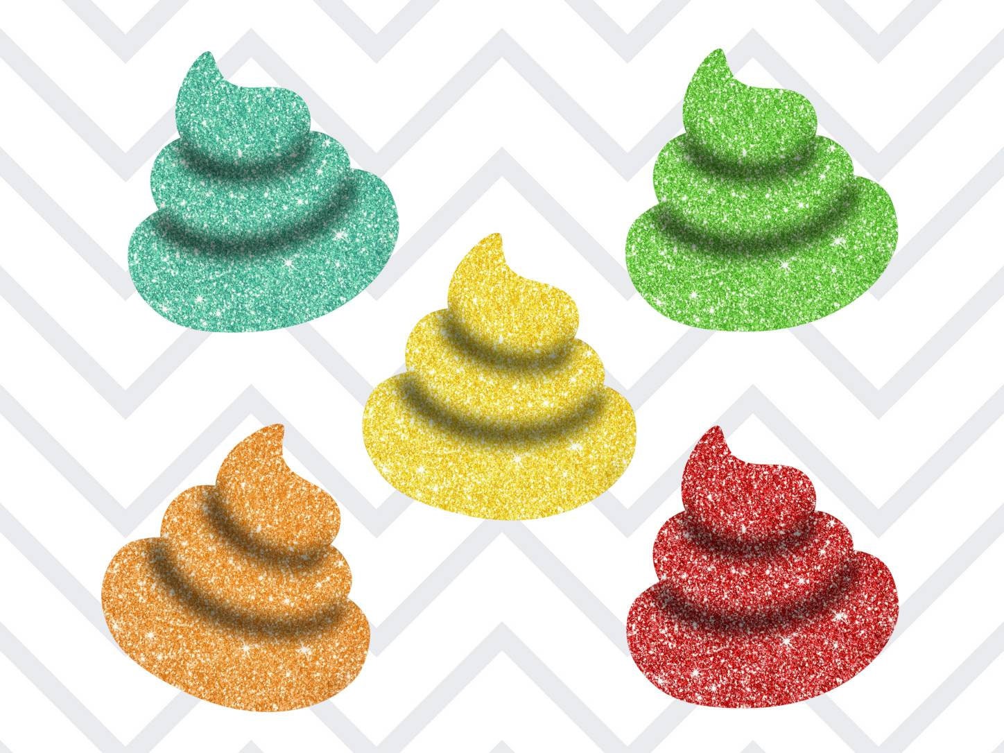 Glitter poop clipart digital stickers glitter poop solid | Etsy