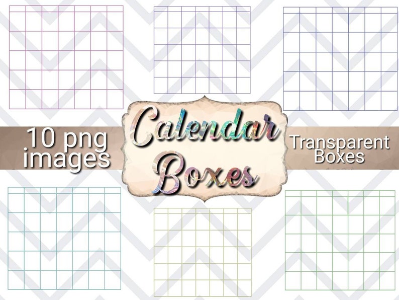 Digital Planner Stickers Calendar Boxes Blank Month Boxes for - Etsy