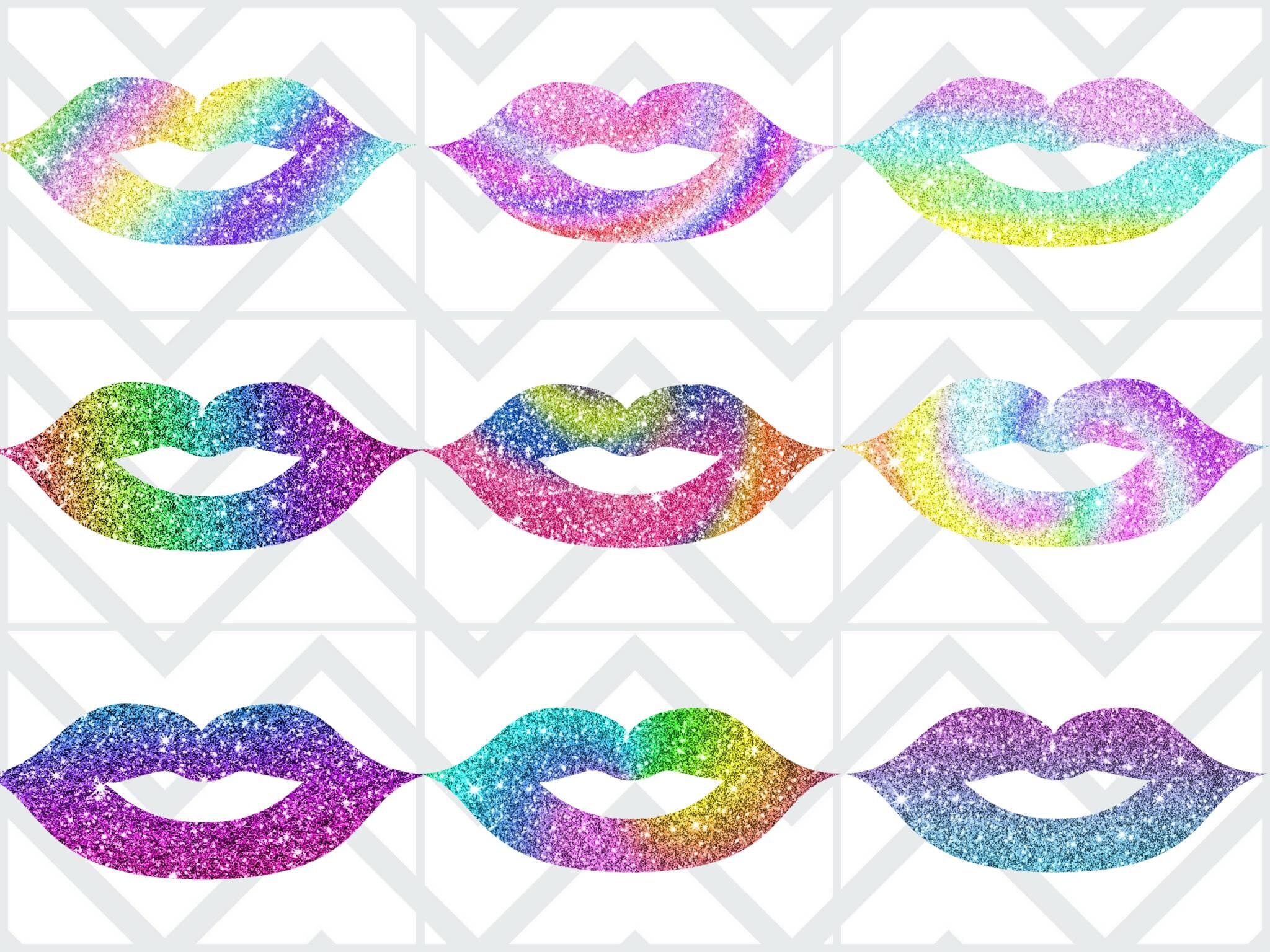 Glitter Lips Clipart Lips Digital Stickers Sparkly Lips - Etsy Australia