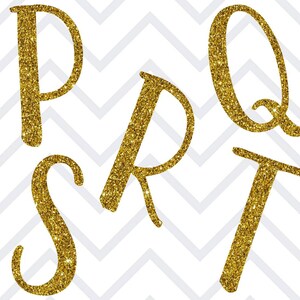 Digital Download Gold Glitter Alphabet Clipart, Gold Glitter Letters ...