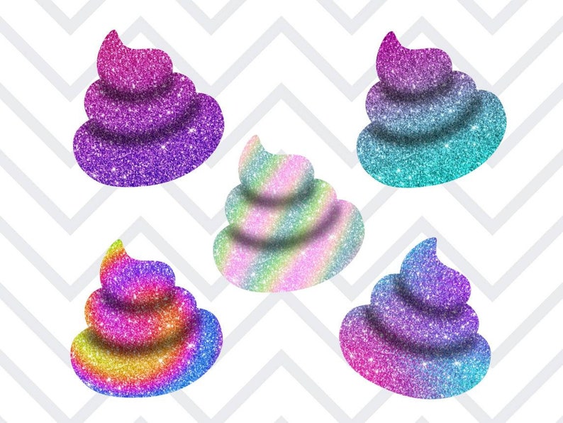 Rainbow Poops Glitter Clipart Poop Clipart Rainbow Glitter - Etsy