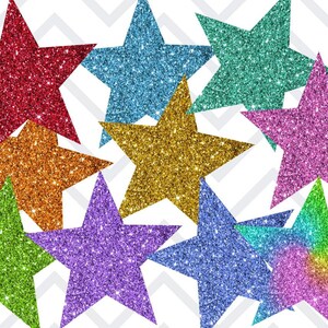 Glitter Stars Clipart Digital Stickers, Small Commercial Use Clipart ...