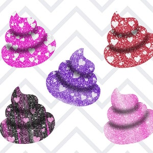 Valentines Day Clipart Poops, Glitter Poop Valentine's Day Clip Art ...