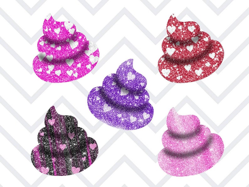 Valentines Day Clipart Poops Glitter Poop Valentine's Day - Etsy