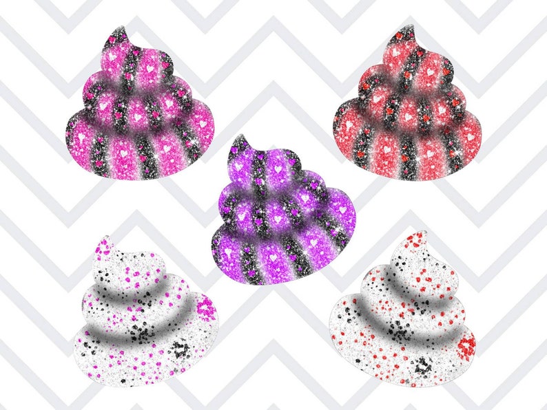 Valentines Day Clipart Poops Glitter Poop Valentine's Day - Etsy