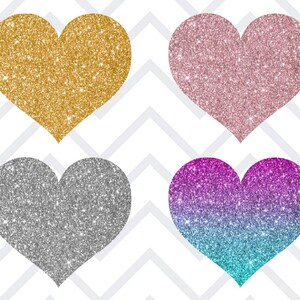 Glitter Hearts Clipart, Glitter Hearts Clip Art, Glitter Hearts Digital ...