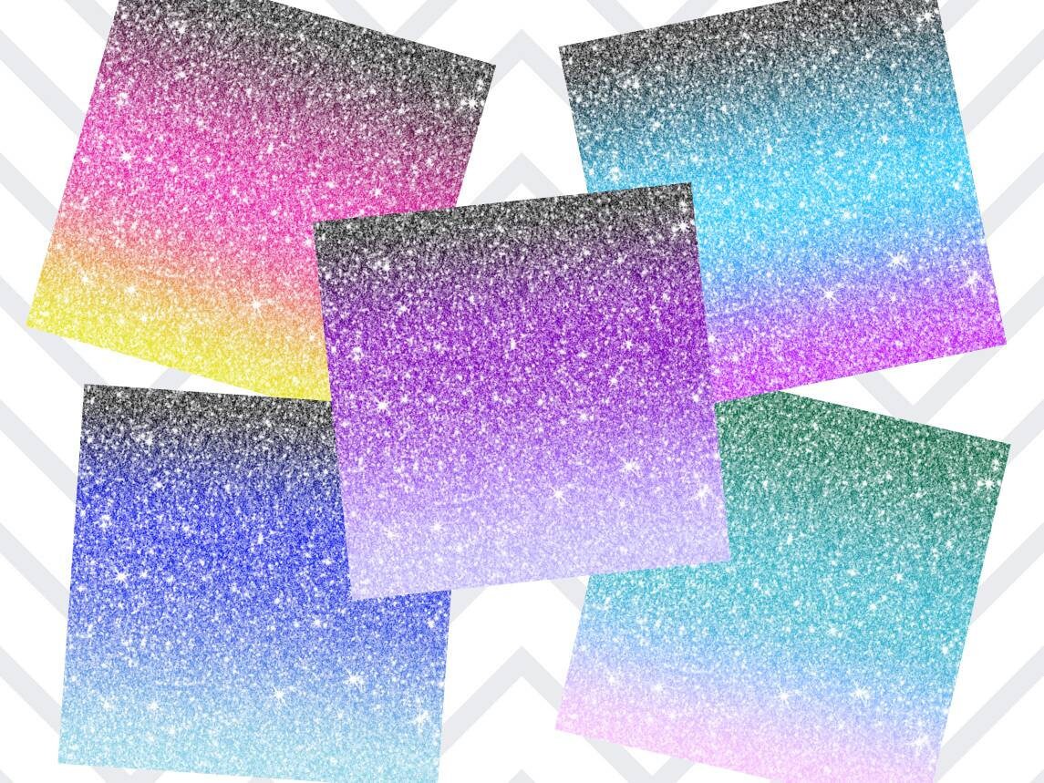 Ombre Gradient Glitter Digital Paper Ombre Glitter Paper Pack - Etsy