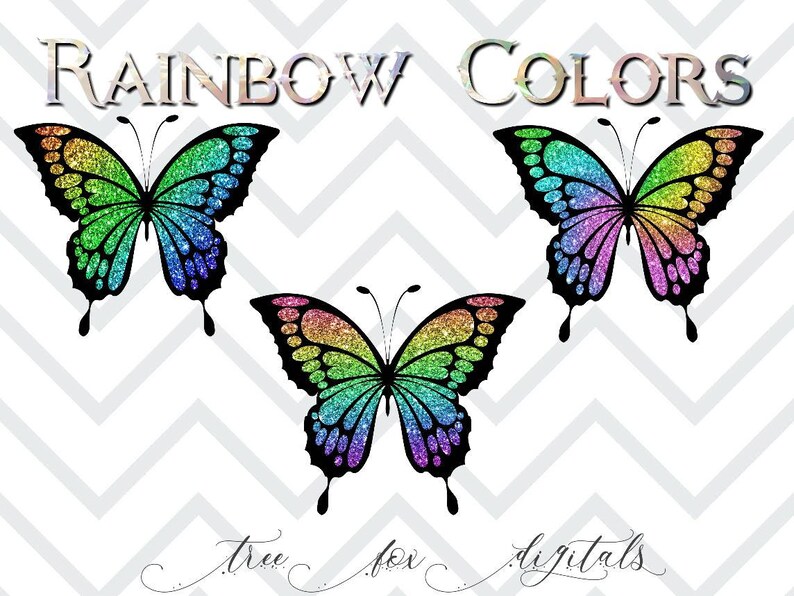 Glitter Butterflies Digital Stickers Clipart Goodnotes - Etsy