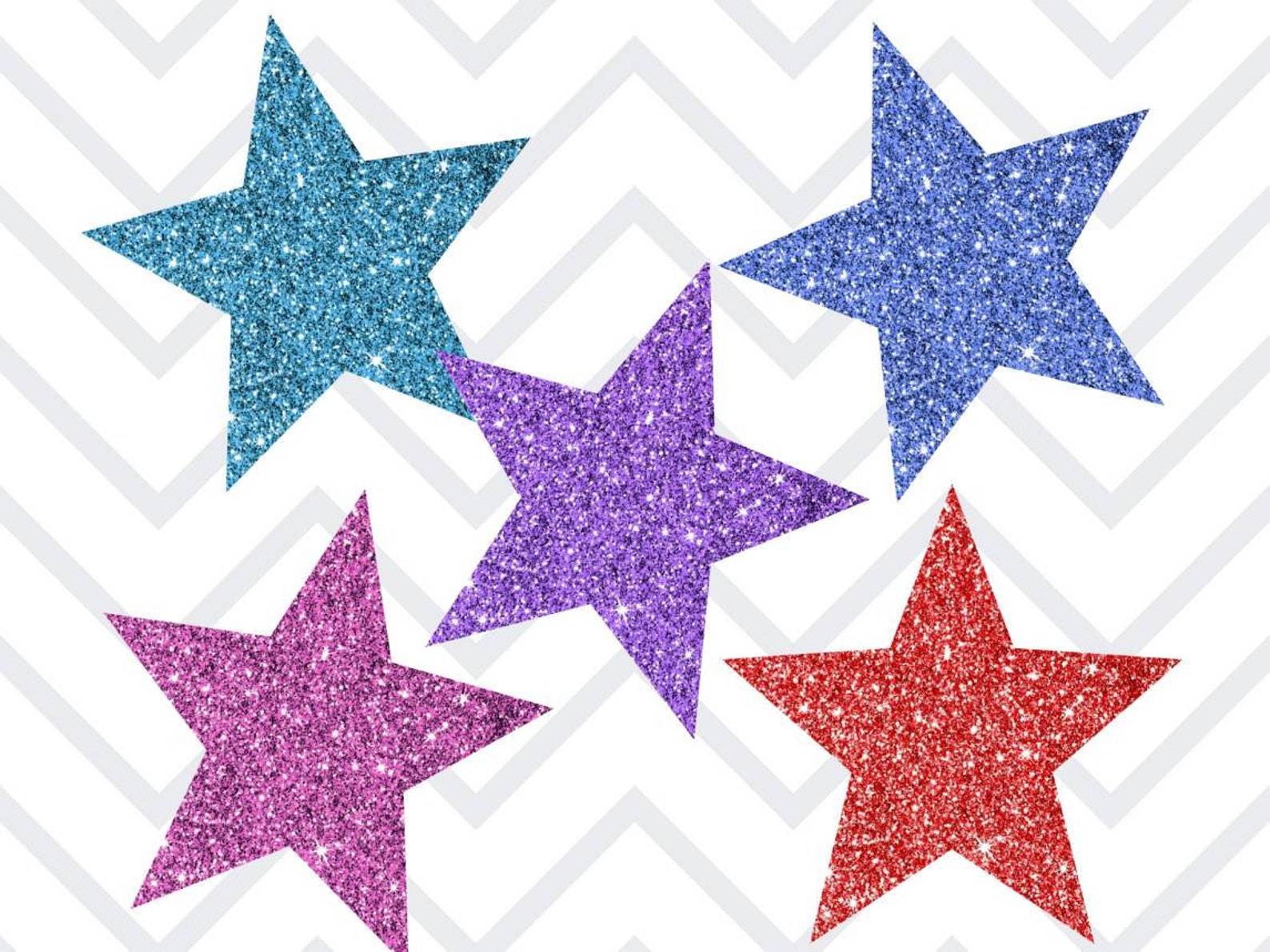 Glitter Stars Clipart Digital Stickers Small Commercial Use | Etsy UK