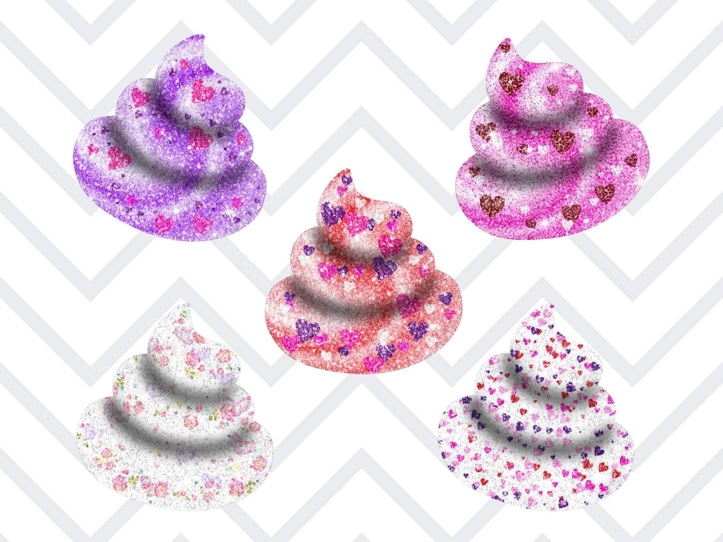 Valentines Day Clipart Poops, Glitter Poop Valentine's Day Clip Art ...