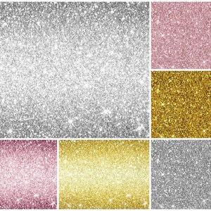 Metallic Glitter Digital Paper, Digital Paper Pack Glitter Metallic ...