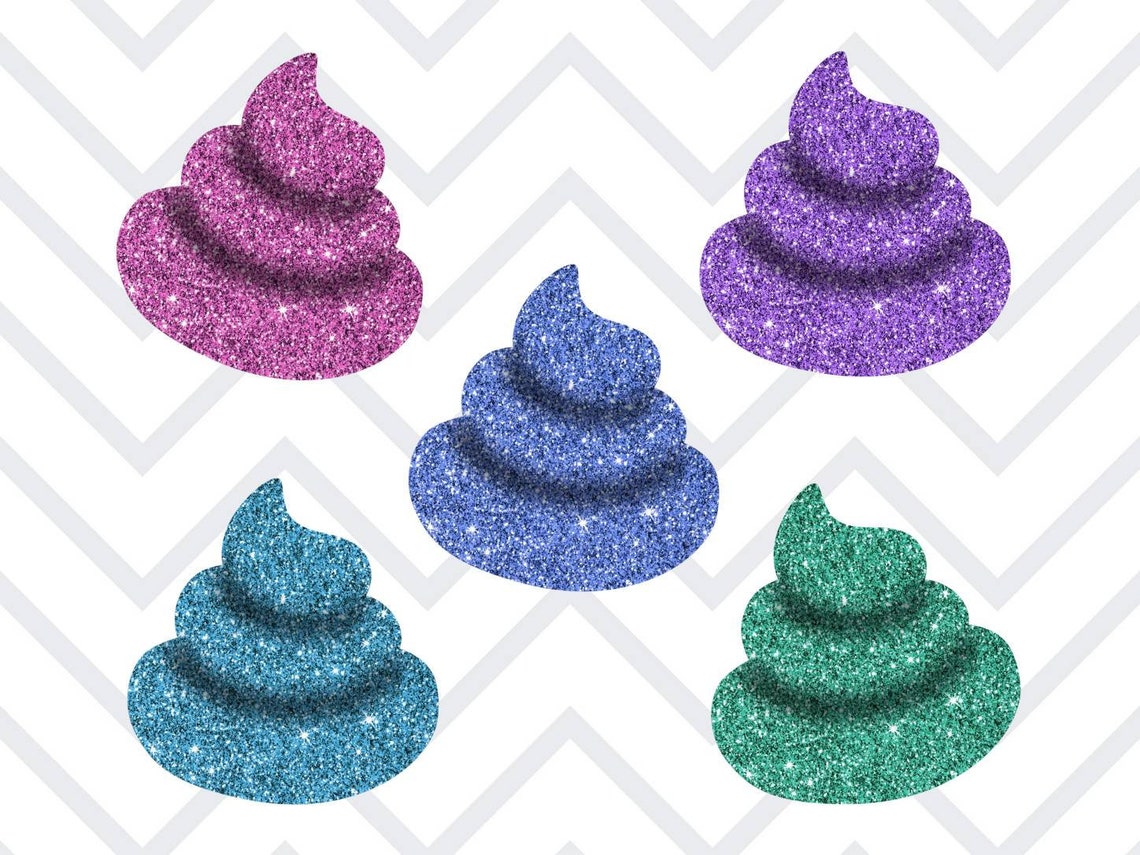 Glitter Poop Clipart Digital Stickers Glitter Poop Solid | Etsy