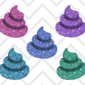 Glitter Poop Clipart Digital Stickers, Glitter Poop Solid Colors ...