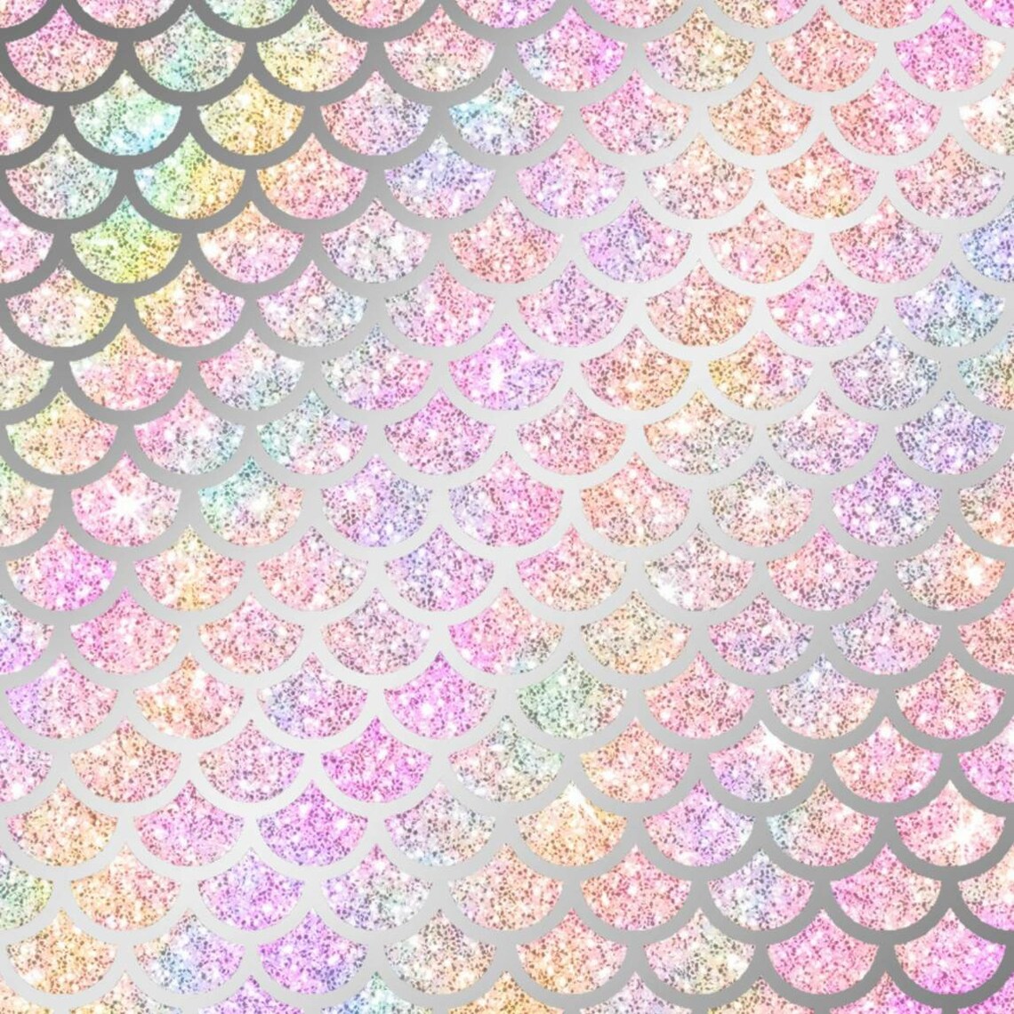Mermaid Scale Digital Paper Rainbow Glitter Mermaid Scales - Etsy