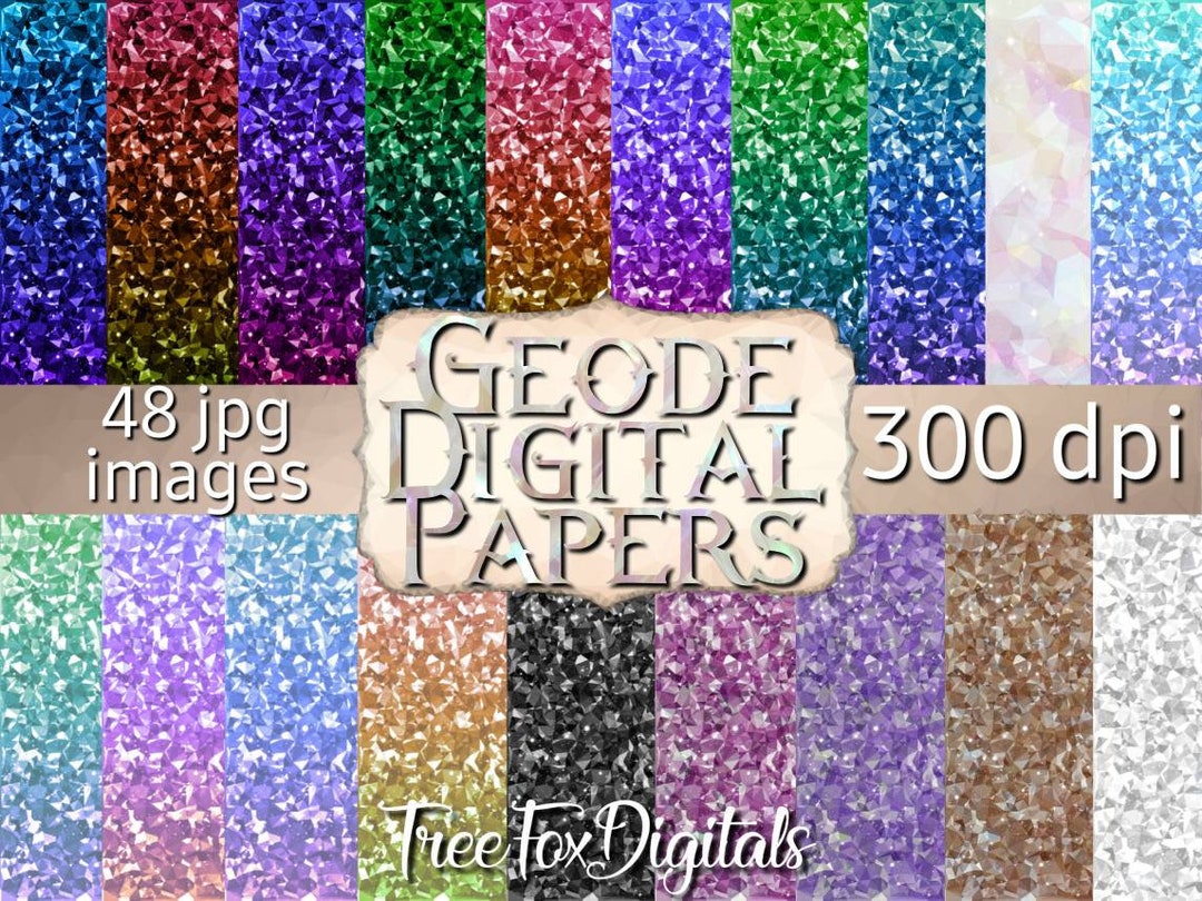 Geode Digital Paper, Glitter Geode Background, Geode Ombre Digital ...