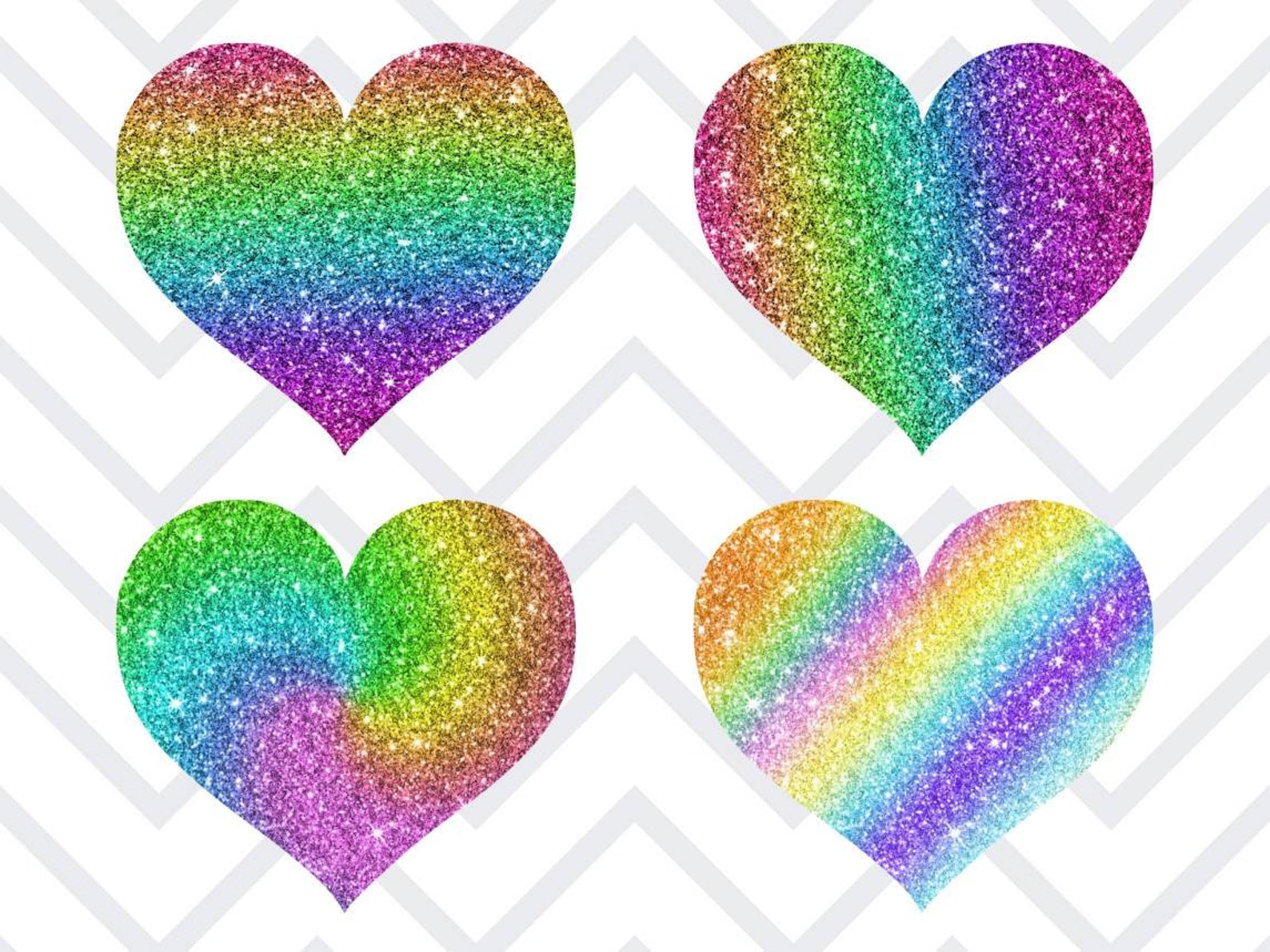 Glitter Hearts Clipart Glitter Hearts Clip Art Glitter | Etsy