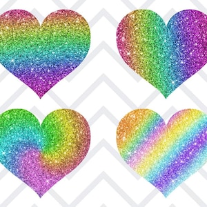 Glitter Hearts Clipart, Glitter Hearts Clip Art, Glitter Hearts Digital ...