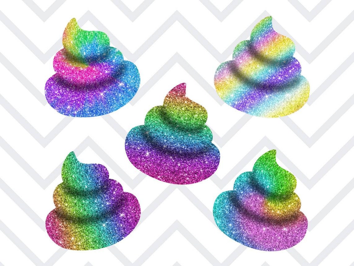 Rainbow Poops Glitter Clipart Poop Clipart Rainbow Glitter - Etsy