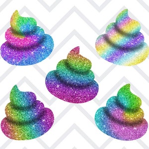 Rainbow Poops Glitter Clipart, Poop Clipart, Rainbow Glitter Poop ...