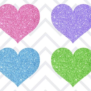 Glitter Hearts Clipart, Glitter Hearts Clip Art, Glitter Hearts Digital ...
