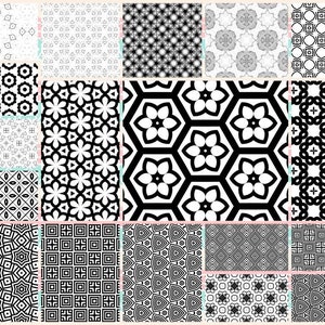 Black and White Digital Paper Download, 200 B&w Digital Paper Patterns ...