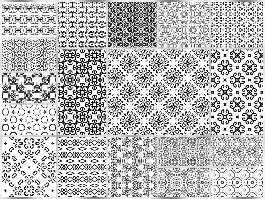 Black and White Digital Paper Download, 200 B&w Digital Paper Patterns ...