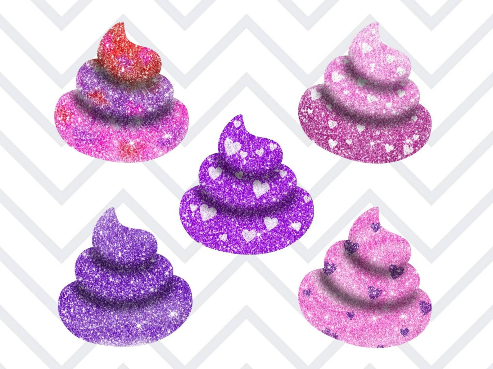 Valentines Day Clipart Poops Glitter Poop Valentine's Day - Etsy