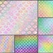 Mermaid Scale Digital Paper, Rainbow Glitter Mermaid Scales Digital ...