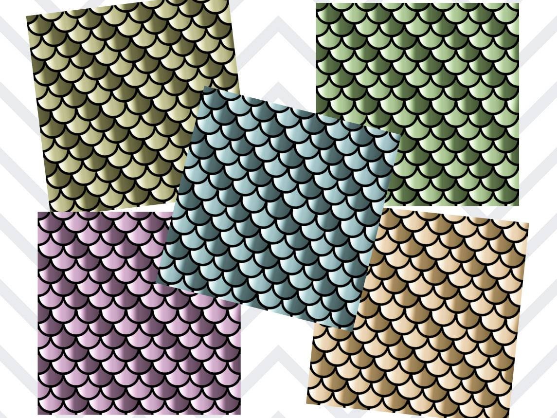Mermaid Scales Digital Paper Metallic Metallic Mermaid Scales | Etsy