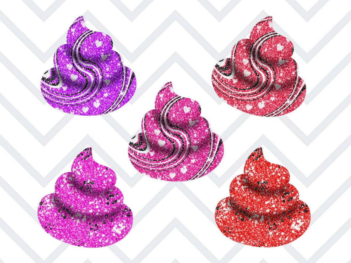 Valentines Day Clipart Poops Glitter Poop Valentine's Day - Etsy