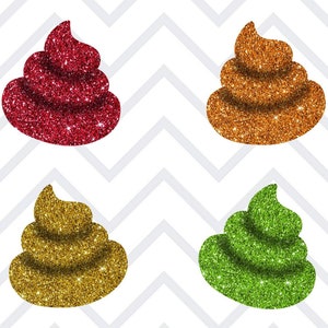 Glitter Poop Clipart Digital Stickers, Glitter Poop Solid Colors ...
