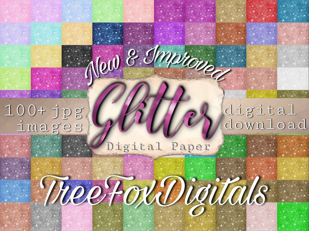 Digital Download Glitter Paper Pack Extra Large Glitter | Etsy