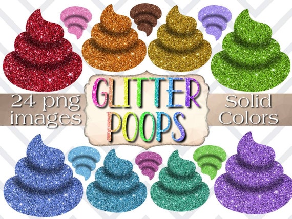 Glitter Poop Clipart Digital Stickers Glitter Poop Solid | Etsy