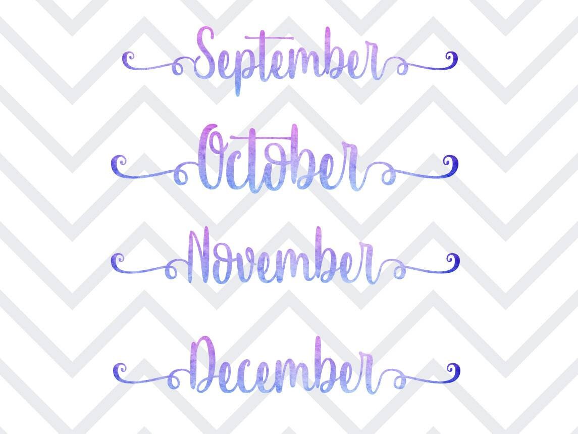 Watercolor Ombre Months Days Labels, Watercolor Digital Planner ...