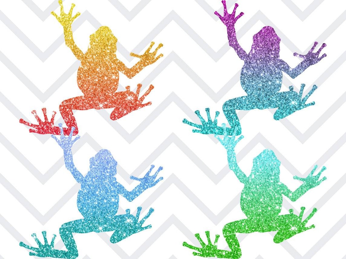 Glitter Frogs Clipart Frog Clipart Goodnotes Stickers Frogs - Etsy