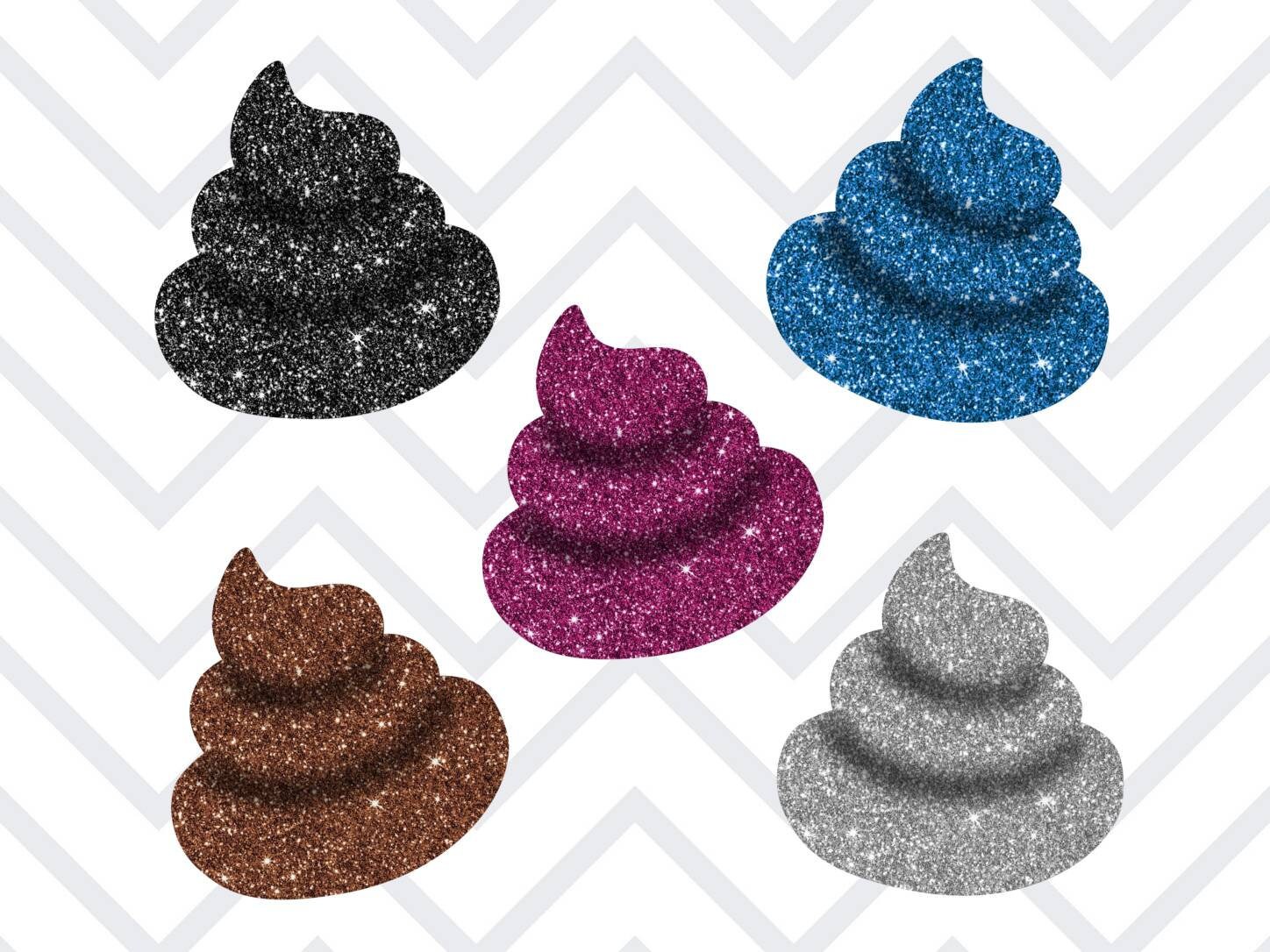 Glitter Poop Clipart Digital Stickers Glitter Poop Solid - Etsy