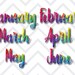 Digital Stickers Rainbow Months Days, Rainbow Swirl Planner Stickers ...