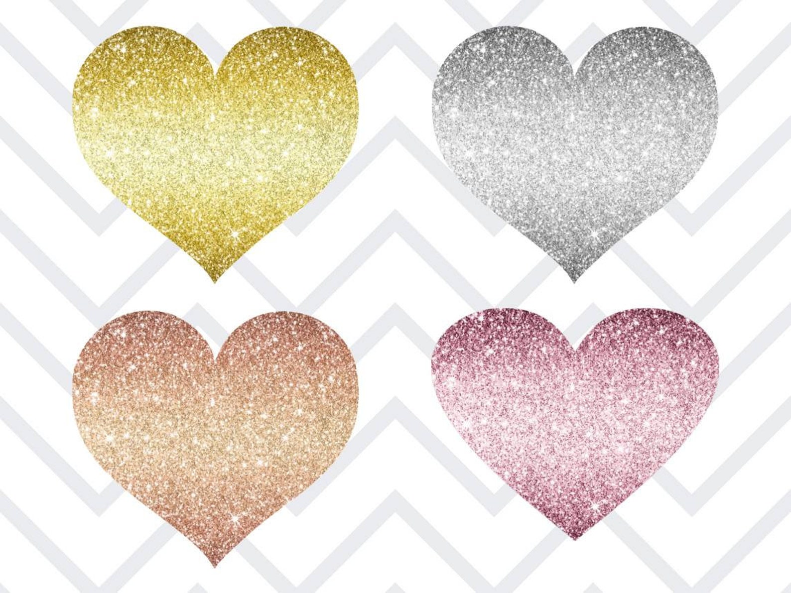 Glitter Hearts Clipart Glitter Hearts Clip Art Glitter | Etsy