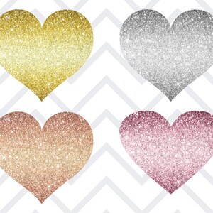 Glitter Hearts Clipart, Glitter Hearts Clip Art, Glitter Hearts Digital ...