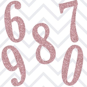Rose Gold Glitter Numbers, Glitter Number Clipart, Glitter Number ...