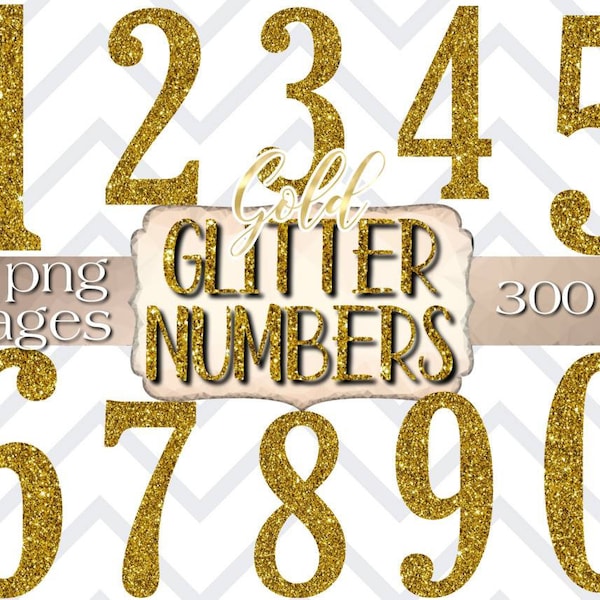 Gold Glitter Number - Etsy