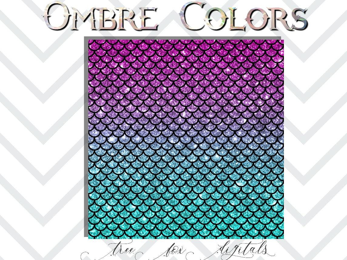 Glitter Mermaid Scales Digital Paper Pack Mermaid Scrapbook - Etsy