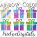 Christmas Present Clip Art Digital Stickers, Glitter Present Icons ...