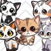 Cute Kittens Digital Stickers Goodnotes, Chibi Kittens Clipart Bundle ...