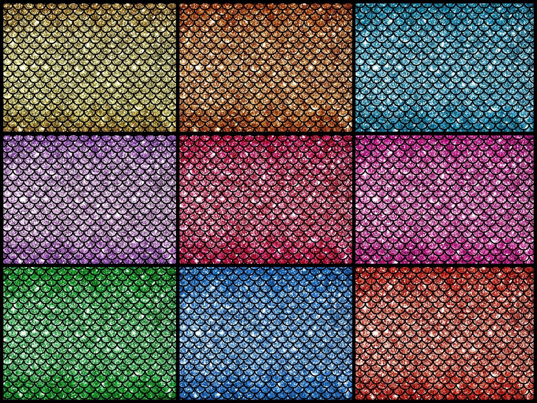Glitter Mermaid Scales Digital Paper Pack Mermaid Scrapbook - Etsy
